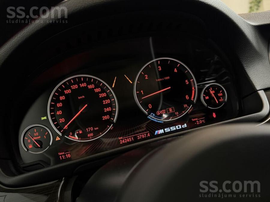 BMW 550 2014 in Riga, with an engine capacity of 3.00 L and mileage of 243 thousand km for 12990 €, photo 13 on AUTOMOTO.COM.LV