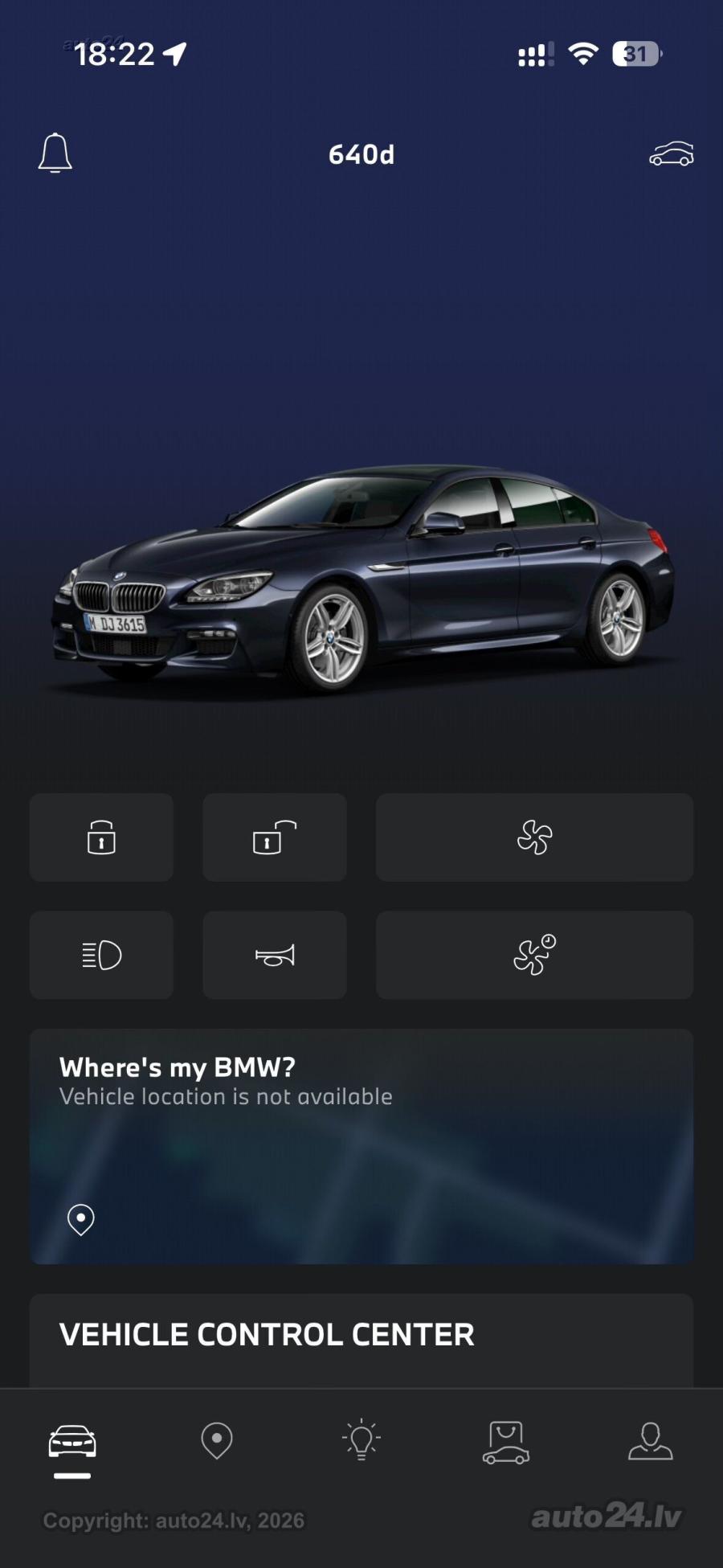 Melns BMW 6 Series 2013 Tallina, ar dzinēja tilpumu 3.00 L un nobraukumu 301 tūkst. km par 19900 €, foto 30 vietnē AUTOMOTO.COM.LV