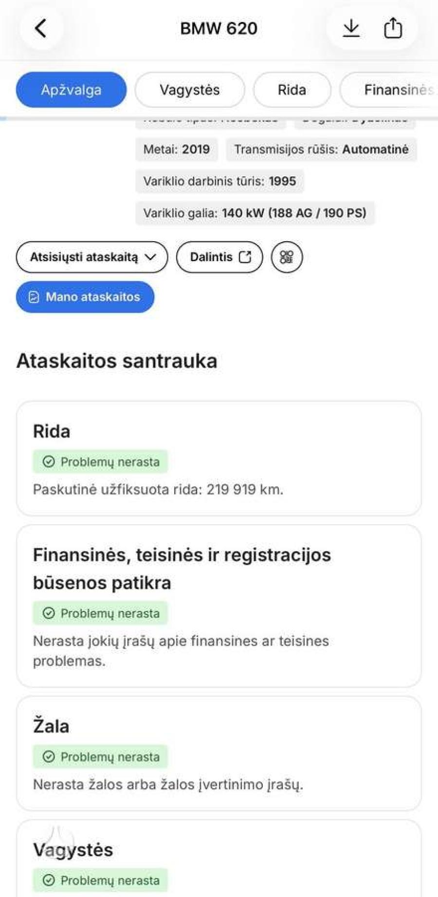 Белый БМВ 620 2019 в Таураге, объемом двигателя 2.00 л и пробегом 221 тыс. км за 20800 €, фото 60 на AUTOMOTO.COM.LV