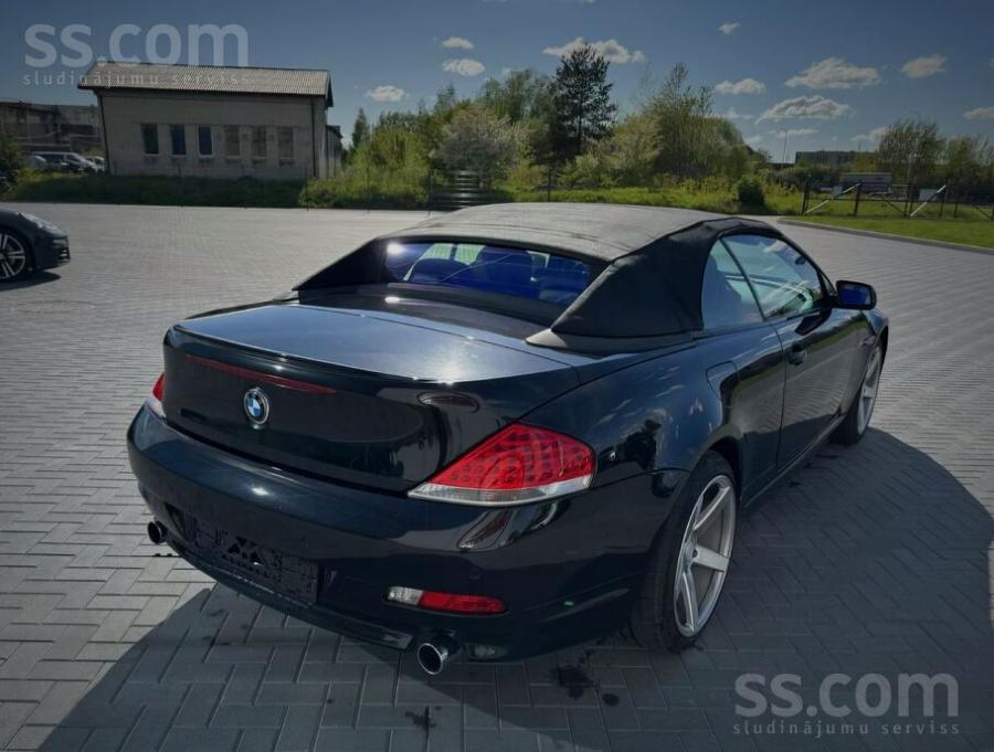 Black BMW 630 2007 in Vilnius, with an engine capacity of 3.00 L and mileage of 242 thousand km for 7990 €, photo 5 on AUTOMOTO.COM.LV
