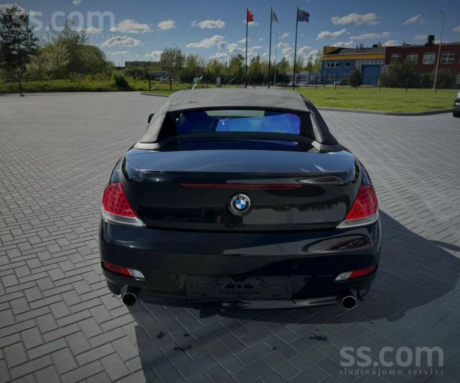 Black BMW 630 2007 in Vilnius, with an engine capacity of 3.00 L and mileage of 242 thousand km for 7990 €, photo 8 on AUTOMOTO.COM.LV