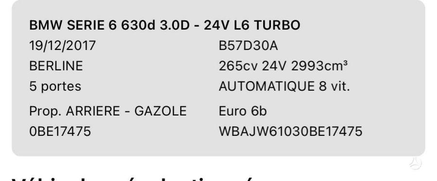 BMW 630 2017 Tauragė, ar dzinēja tilpumu 2.99 L un nobraukumu 205 tūkst. km par 21500 €, foto 33 vietnē AUTOMOTO.COM.LV