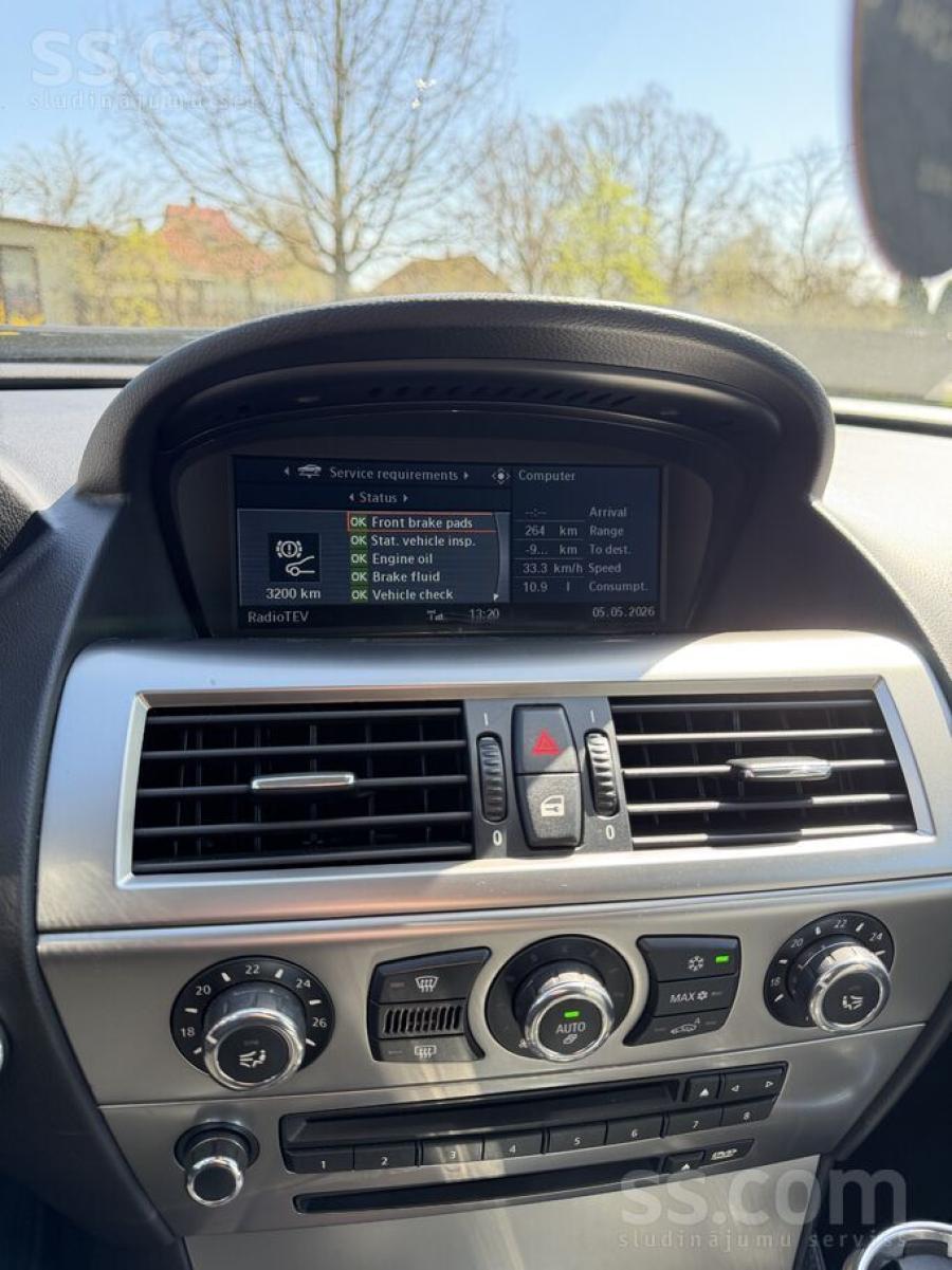 Black BMW 635 2007 in Ventspils, with an engine capacity of 3.00 L and mileage of 370 thousand km for 10900 €, photo 18 on AUTOMOTO.COM.LV