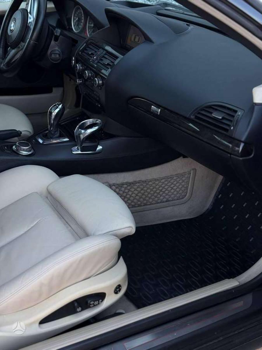 Black BMW 635 2008 in Klaipeda, with an engine capacity of 2.99 L and mileage of 292 thousand km for 8700 €, photo 27 on AUTOMOTO.COM.LV