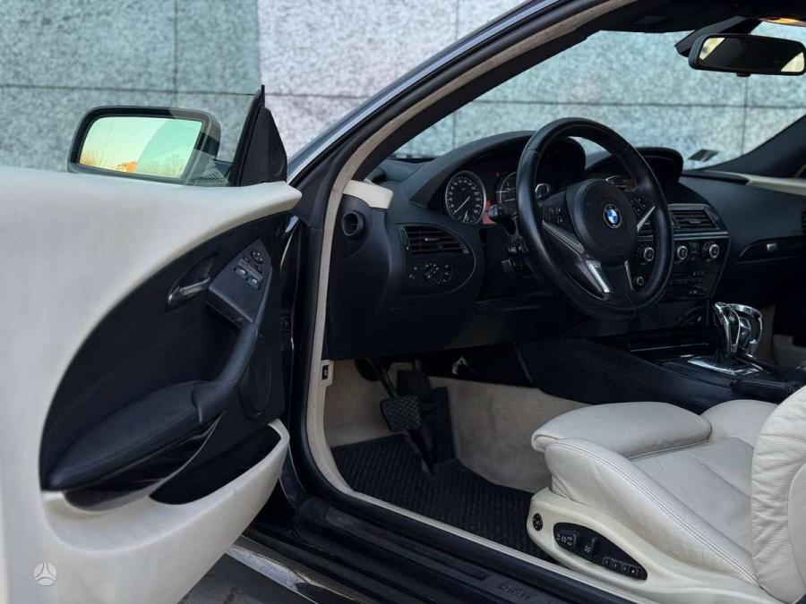 Black BMW 635 2008 in Klaipeda, with an engine capacity of 2.99 L and mileage of 292 thousand km for 8700 €, photo 28 on AUTOMOTO.COM.LV