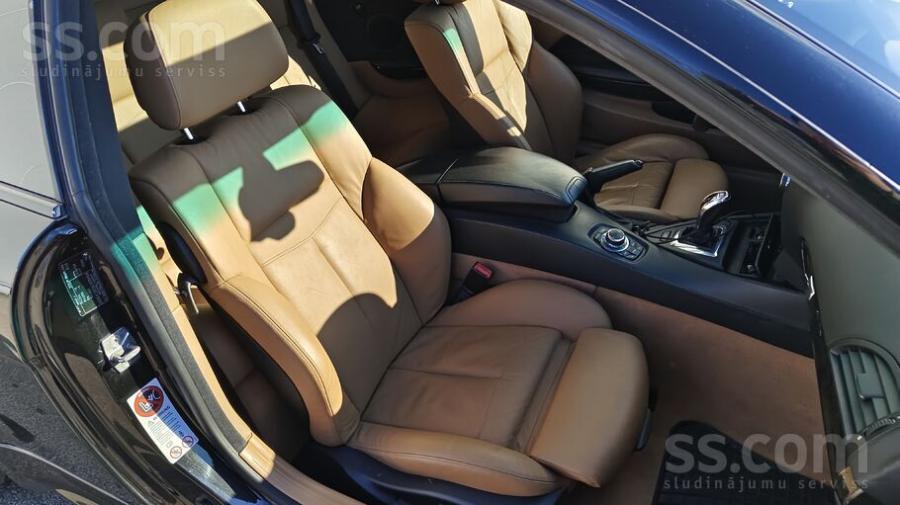 Black BMW 635 2010 in Jelgava, with an engine capacity of 3.00 L and mileage of 236 thousand km for 14000 €, photo 12 on AUTOMOTO.COM.LV