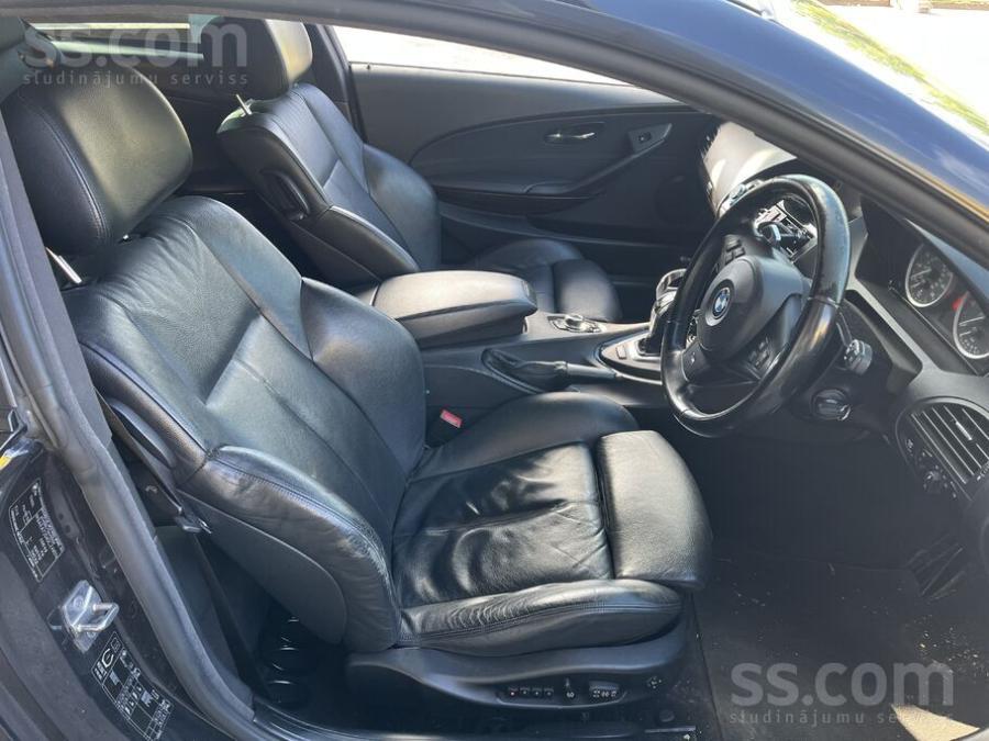 Black BMW 635 2010 in Jelgava, with an engine capacity of 3.00 L and mileage of 200 thousand km for 3850 €, photo 8 on AUTOMOTO.COM.LV
