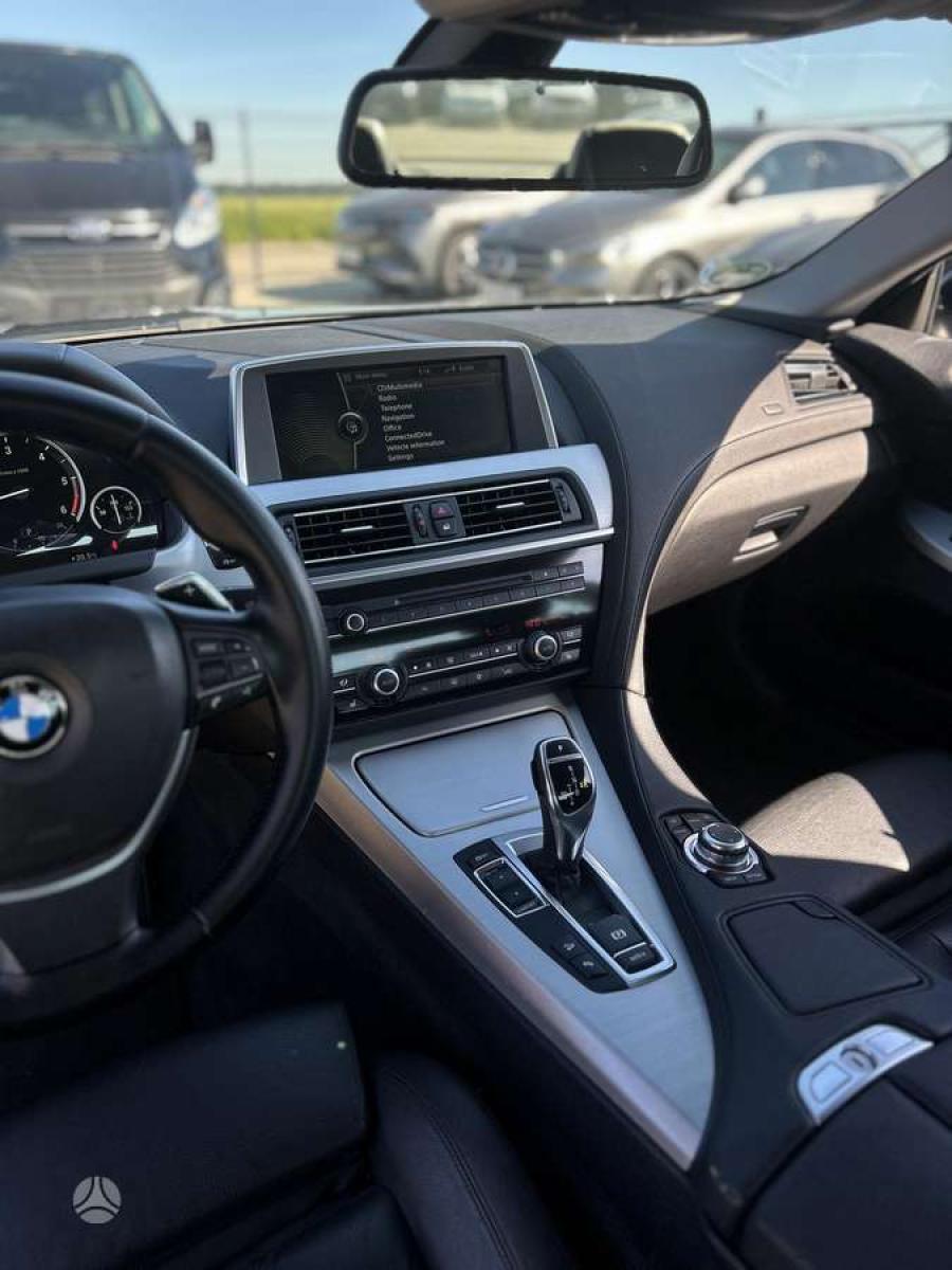 Black BMW 640 2012 in Kaunas, with an engine capacity of 2.99 L and mileage of 167 thousand km for 12999 €, photo 26 on AUTOMOTO.COM.LV