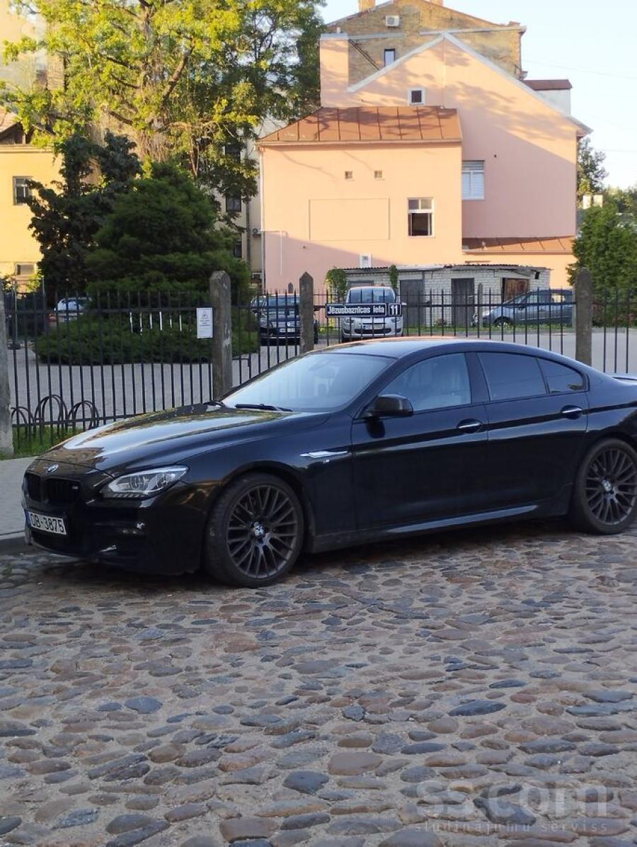 Black BMW 640 2012 in Kuldiga, with an engine capacity of 3.00 L and mileage of 104 thousand km for 17500 €, photo 1 on AUTOMOTO.COM.LV