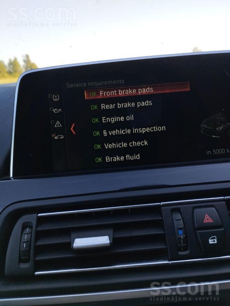 Black BMW 640 2012 in Kuldiga, with an engine capacity of 3.00 L and mileage of 104 thousand km for 17500 €, photo 12 on AUTOMOTO.COM.LV