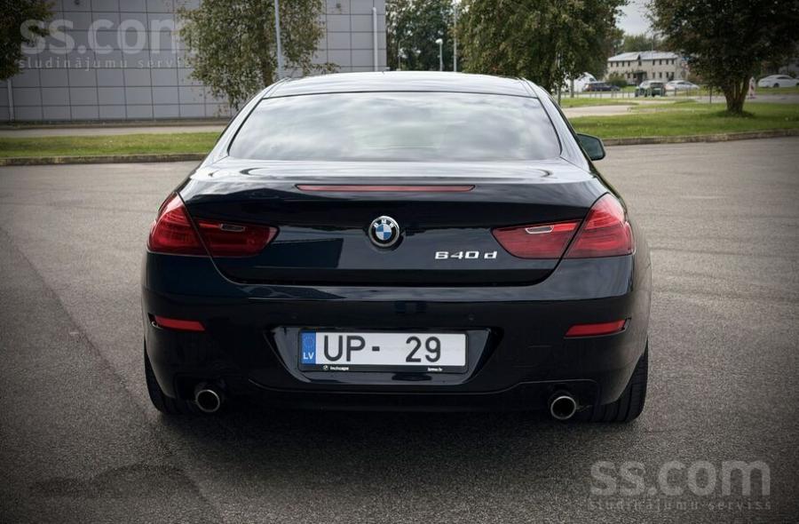 Black BMW 640 2012 in Riga, with an engine capacity of 3.00 L and mileage of 162 thousand km for 16900 €, photo 3 on AUTOMOTO.COM.LV