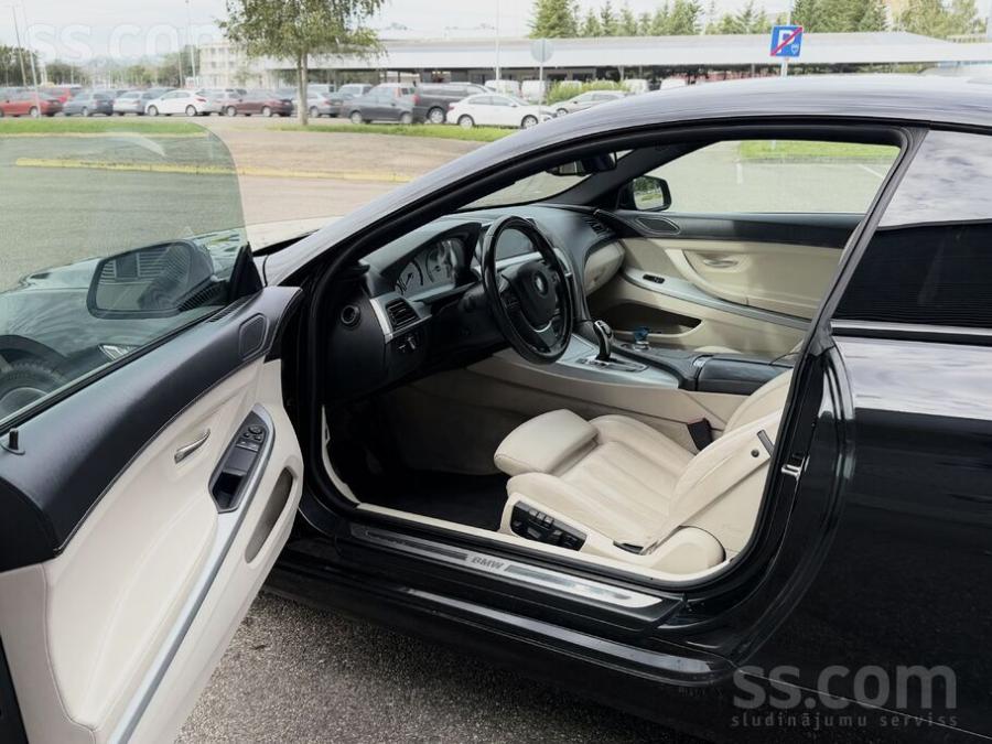 Black BMW 640 2012 in Riga, with an engine capacity of 3.00 L and mileage of 162 thousand km for 16900 €, photo 7 on AUTOMOTO.COM.LV