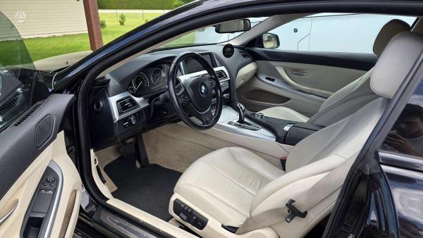 Black BMW 640 2013 in Jonava, with an engine capacity of 2.99 L and mileage of 186 thousand km for 14500 €, photo 8 on AUTOMOTO.COM.LV