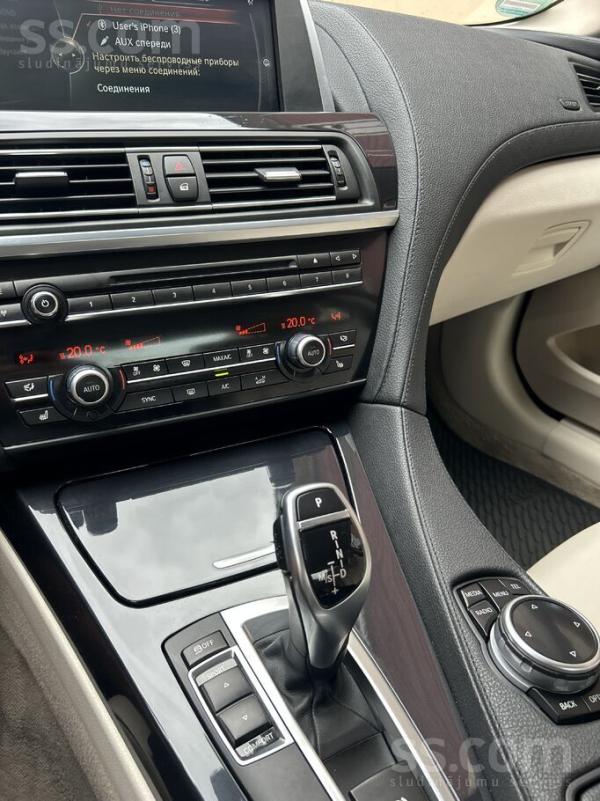 Black BMW 640 2014 in Riga, with an engine capacity of 3.00 L and mileage of 187 thousand km for 17300 €, photo 8 on AUTOMOTO.COM.LV