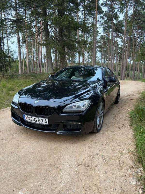 Black BMW 640 2014 in Telschi, with an engine capacity of 2.99 L and mileage of 201 thousand km for 14850 €, photo 1 on AUTOMOTO.COM.LV
