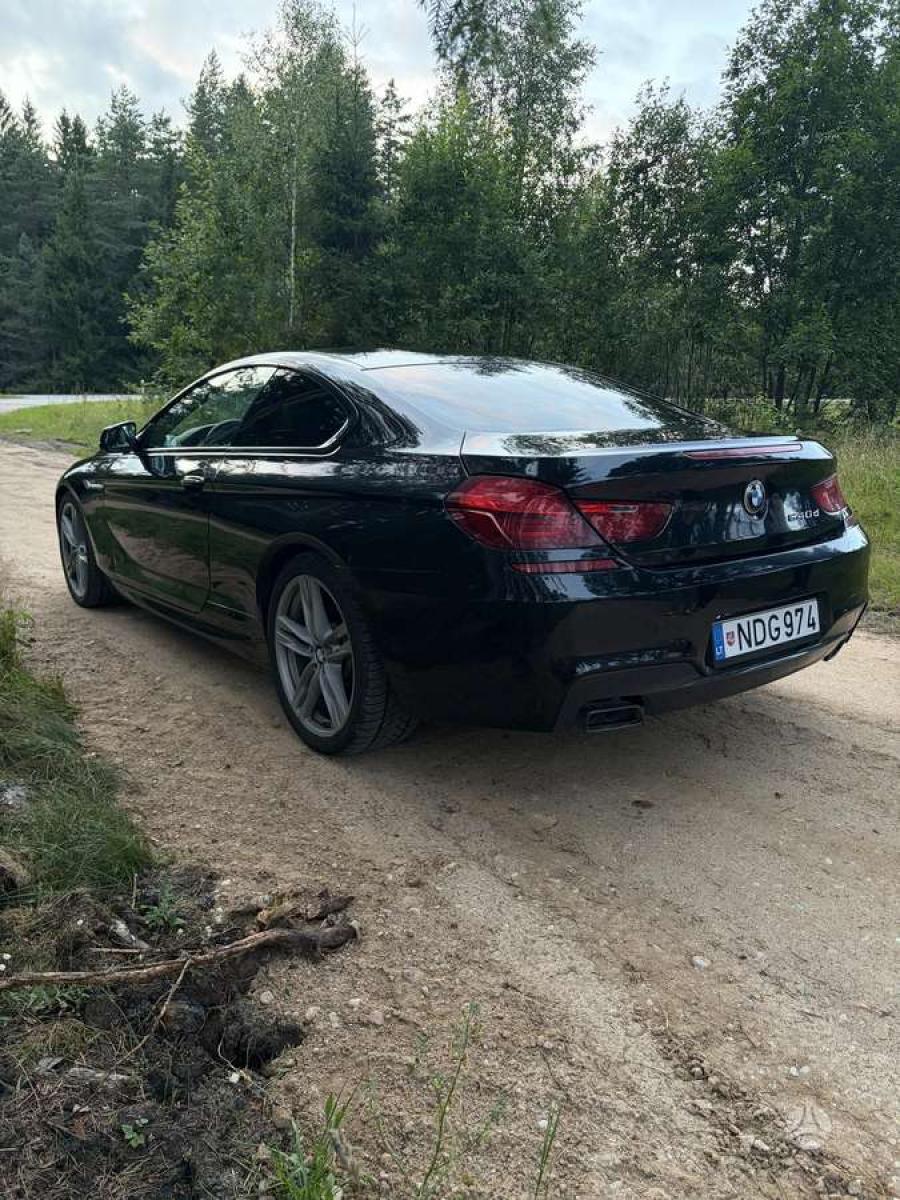 Black BMW 640 2014 in Telschi, with an engine capacity of 2.99 L and mileage of 201 thousand km for 14850 €, photo 6 on AUTOMOTO.COM.LV