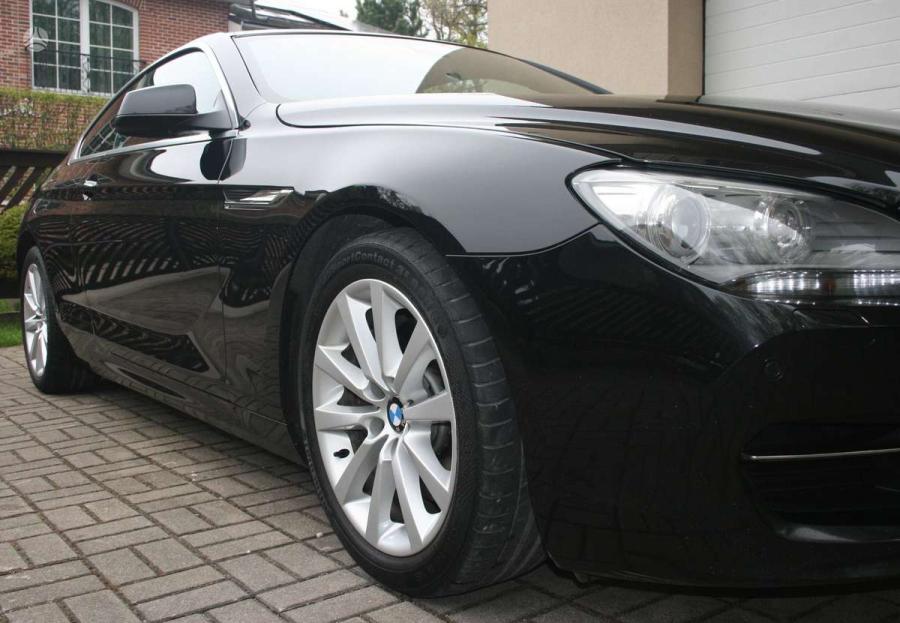 Black BMW 640 2014 in Klaipeda, with an engine capacity of 2.99 L and mileage of 321 thousand km for 13900 €, photo 6 on AUTOMOTO.COM.LV