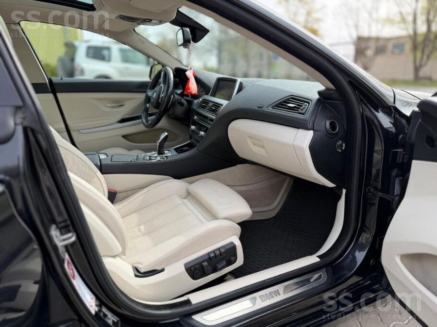 Black BMW 640 2012 in Kuldiga, with an engine capacity of 3.00 L and mileage of 163 thousand km for 18000 €, photo 15 on AUTOMOTO.COM.LV