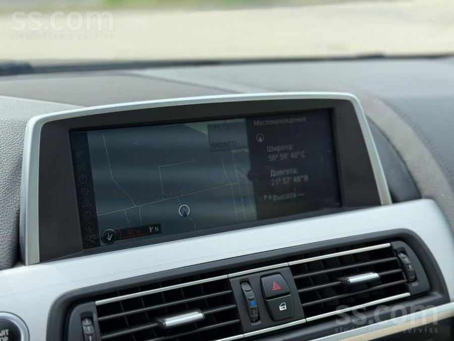 Black BMW 640 2012 in Kuldiga, with an engine capacity of 3.00 L and mileage of 163 thousand km for 18000 €, photo 20 on AUTOMOTO.COM.LV