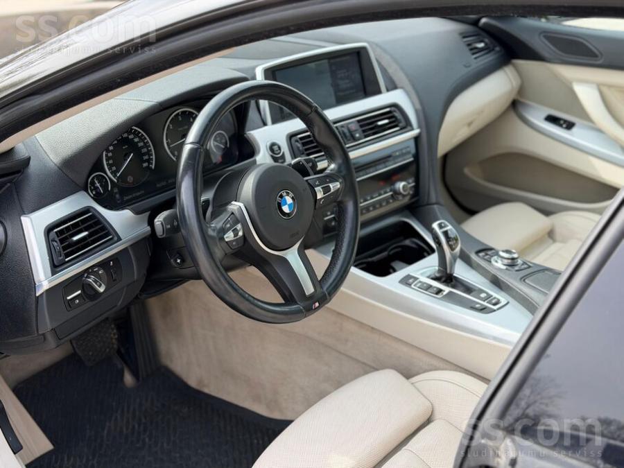 Black BMW 640 2012 in Kuldiga, with an engine capacity of 3.00 L and mileage of 163 thousand km for 18000 €, photo 25 on AUTOMOTO.COM.LV