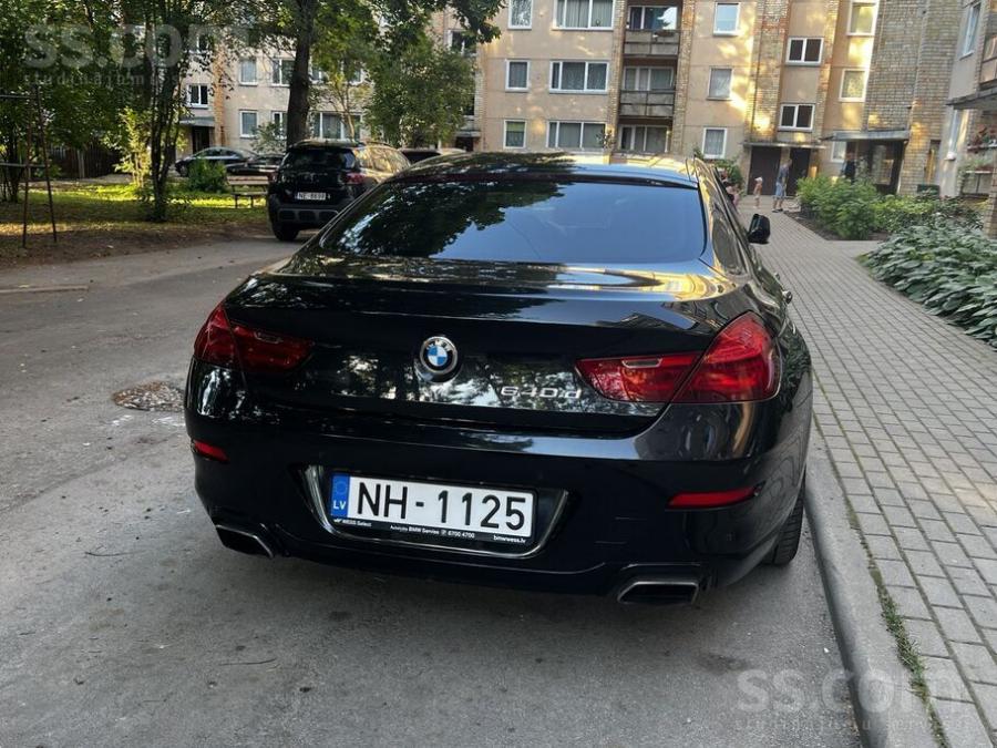 Black BMW 640 2013 in Riga, with an engine capacity of 3.00 L and mileage of 288 thousand km for 13500 €, photo 24 on AUTOMOTO.COM.LV
