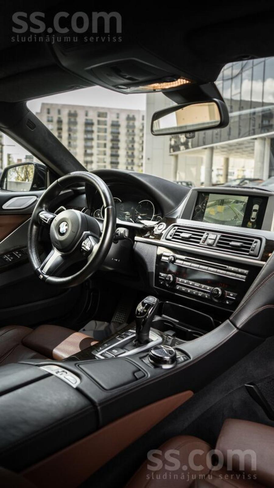 Black BMW 640 2013 in Riga, with an engine capacity of 3.00 L and mileage of 191 thousand km for 19800 €, photo 17 on AUTOMOTO.COM.LV