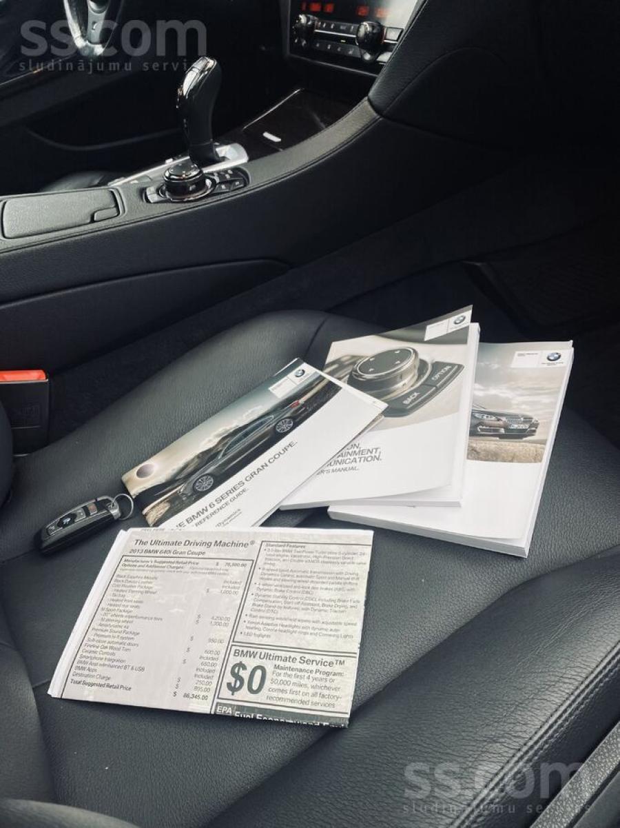 Melns BMW 640 2013 Viļņa, ar dzinēja tilpumu 3.00 L un nobraukumu 280 tūkst. km par 14990 €, foto 14 vietnē AUTOMOTO.COM.LV