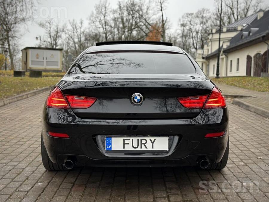 Black BMW 640 2015 in Gulbene, with an engine capacity of 3.00 L and mileage of 193 thousand km for 18400 €, photo 5 on AUTOMOTO.COM.LV