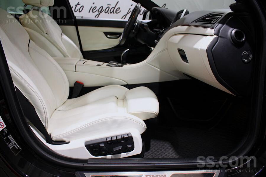 Black BMW 640 2015 in Riga, with an engine capacity of 3.00 L and mileage of 232 thousand km for 27300 €, photo 28 on AUTOMOTO.COM.LV