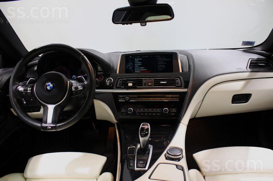 Black BMW 640 2015 in Riga, with an engine capacity of 3.00 L and mileage of 232 thousand km for 27300 €, photo 34 on AUTOMOTO.COM.LV