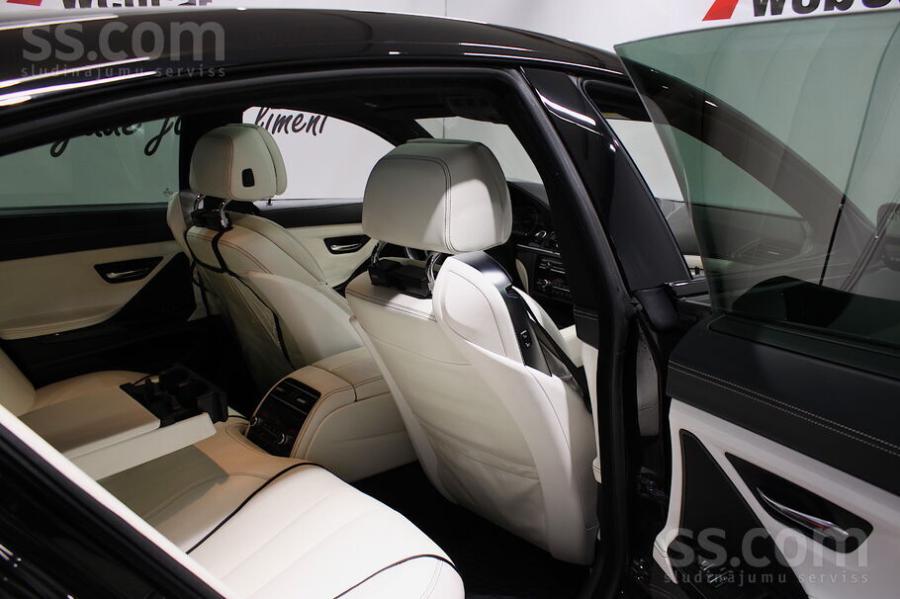 Black BMW 640 2015 in Riga, with an engine capacity of 3.00 L and mileage of 232 thousand km for 27300 €, photo 30 on AUTOMOTO.COM.LV