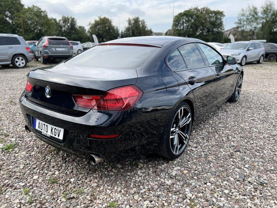 Melns BMW 640 Gran Coupe 2012 Viļņa, ar dzinēja tilpumu 3.00 L un nobraukumu 235 tūkst. km par 15499 €, foto 5 vietnē AUTOMOTO.COM.LV