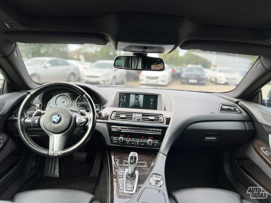 Melns BMW 640 Gran Coupe 2012 Viļņa, ar dzinēja tilpumu 3.00 L un nobraukumu 235 tūkst. km par 15499 €, foto 12 vietnē AUTOMOTO.COM.LV