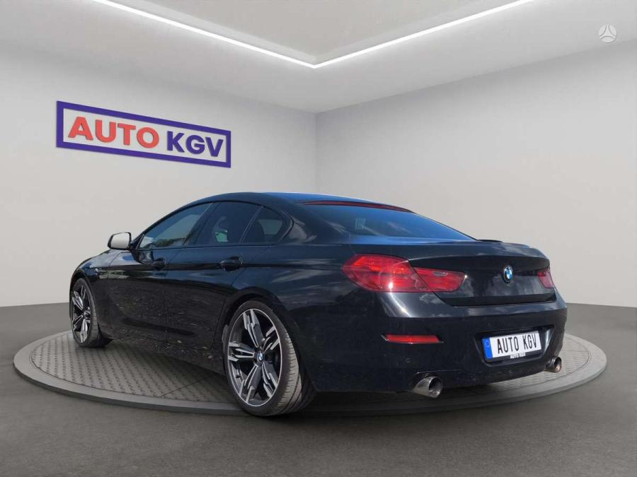 Black BMW 640 Gran Coupe 2012 in Vilnius, with an engine capacity of 3.00 L and mileage of 235 thousand km for 14999 €, photo 4 on AUTOMOTO.COM.LV
