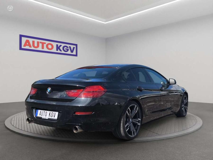 Black BMW 640 Gran Coupe 2012 in Vilnius, with an engine capacity of 3.00 L and mileage of 235 thousand km for 14999 €, photo 6 on AUTOMOTO.COM.LV