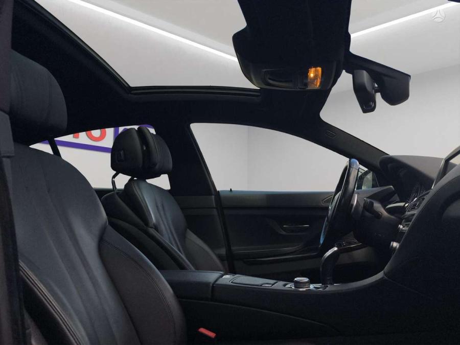 Black BMW 640 Gran Coupe 2012 in Vilnius, with an engine capacity of 3.00 L and mileage of 235 thousand km for 14999 €, photo 10 on AUTOMOTO.COM.LV