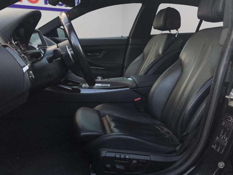 Black BMW 640 Gran Coupe 2012 in Vilnius, with an engine capacity of 3.00 L and mileage of 235 thousand km for 14999 €, photo 15 on AUTOMOTO.COM.LV