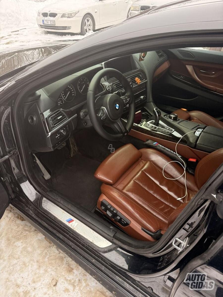 Black BMW 640 Gran Coupe 2013 in Kaunas, with an engine capacity of 3.00 L and mileage of 306 thousand km for 17000 €, photo 13 on AUTOMOTO.COM.LV