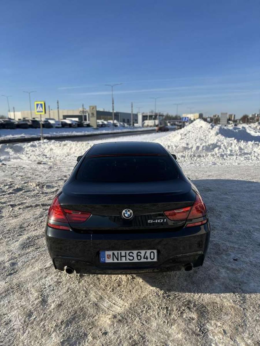 Black BMW 640 Gran Coupe 2014 in Kaunas, with an engine capacity of 2.98 L and mileage of 164 thousand km for 21000 €, photo 5 on AUTOMOTO.COM.LV