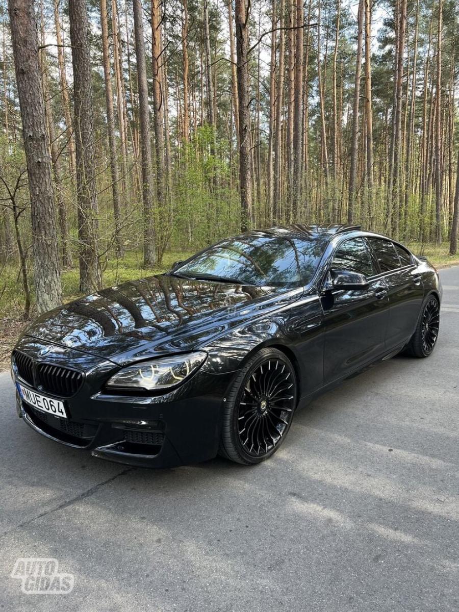 Melns BMW 640 Gran Coupe 2017 Viļņa, ar dzinēja tilpumu 3.00 L un nobraukumu 179 tūkst. km par 19800 €, foto 1 vietnē AUTOMOTO.COM.LV