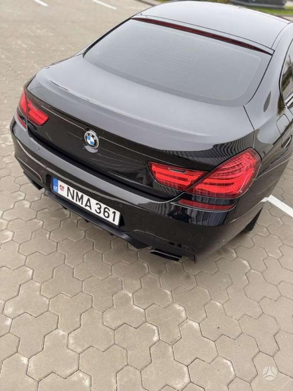 Black BMW 640 Gran Coupe 2013 in Vilnius, with an engine capacity of 3.00 L and mileage of 271 thousand km for 16000 €, photo 3 on AUTOMOTO.COM.LV