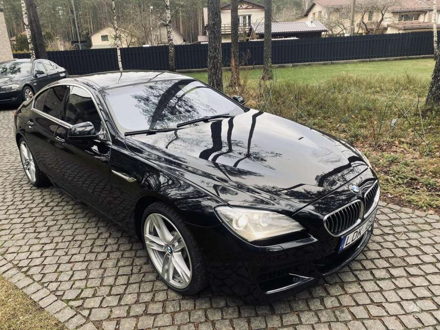 Black BMW 640 Gran Coupe 2013 in Vilnius, with an engine capacity of 3.00 L and mileage of 280 thousand km for 13900 €, photo 6 on AUTOMOTO.COM.LV