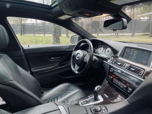 Black BMW 640 Gran Coupe 2013 in Vilnius, with an engine capacity of 3.00 L and mileage of 280 thousand km for 13900 €, photo 16 on AUTOMOTO.COM.LV