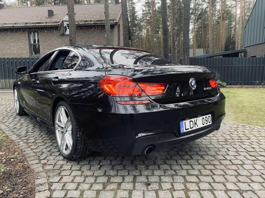 Black BMW 640 Gran Coupe 2013 in Vilnius, with an engine capacity of 3.00 L and mileage of 280 thousand km for 13900 €, photo 27 on AUTOMOTO.COM.LV