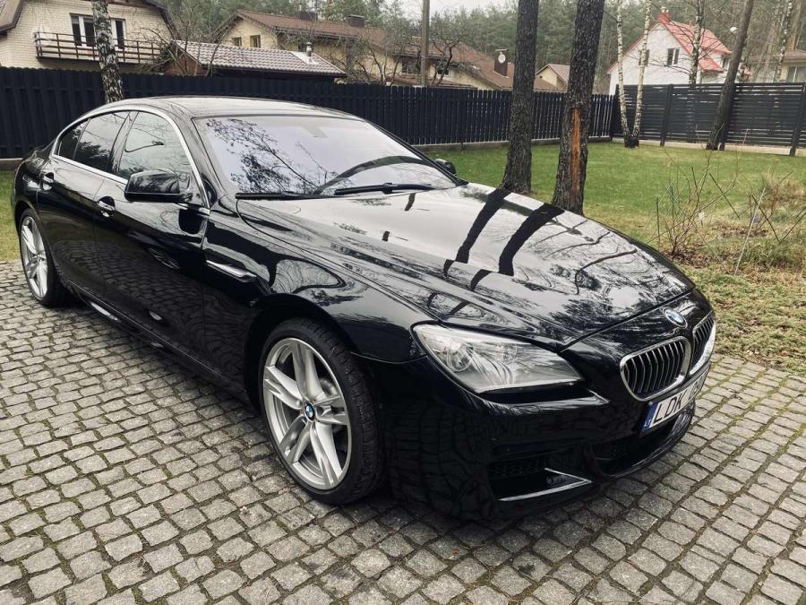 Black BMW 640 Gran Coupe 2013 in Vilnius, with an engine capacity of 3.00 L and mileage of 280 thousand km for 13900 €, photo 35 on AUTOMOTO.COM.LV