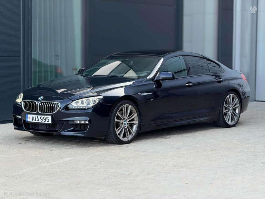 Melns BMW 640 Gran Coupe 2014 Viļņa, ar dzinēja tilpumu 2.99 L un nobraukumu 296 tūkst. km par 16600 €, foto 1 vietnē AUTOMOTO.COM.LV