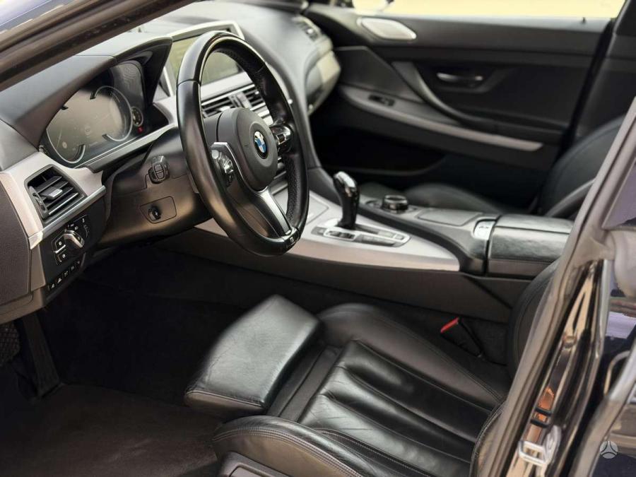 Melns BMW 640 Gran Coupe 2014 Viļņa, ar dzinēja tilpumu 2.99 L un nobraukumu 296 tūkst. km par 16600 €, foto 9 vietnē AUTOMOTO.COM.LV