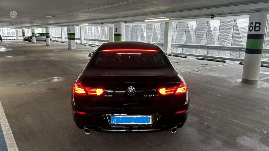 Black BMW 640 Gran Coupe 2015 in Vilnius, with an engine capacity of 2.99 L and mileage of 225 thousand km for 14200 €, photo 3 on AUTOMOTO.COM.LV