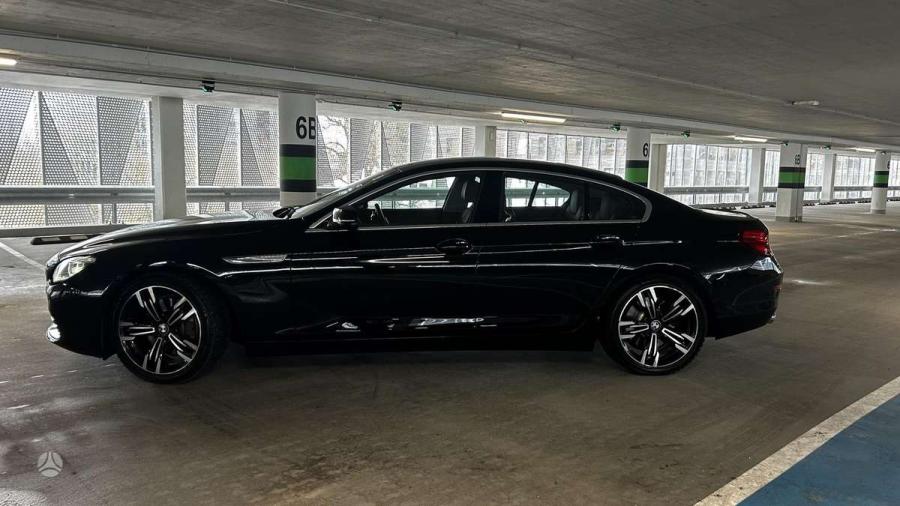 Black BMW 640 Gran Coupe 2015 in Vilnius, with an engine capacity of 2.99 L and mileage of 225 thousand km for 14200 €, photo 7 on AUTOMOTO.COM.LV