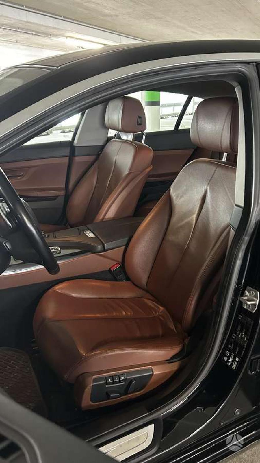 Black BMW 640 Gran Coupe 2015 in Vilnius, with an engine capacity of 2.99 L and mileage of 225 thousand km for 14200 €, photo 10 on AUTOMOTO.COM.LV